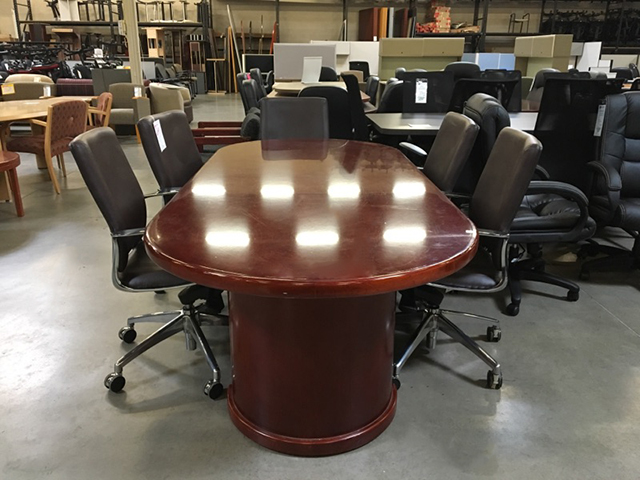 used-conference-table-cherry-veneer-racetrack-side-view - Arizona ...