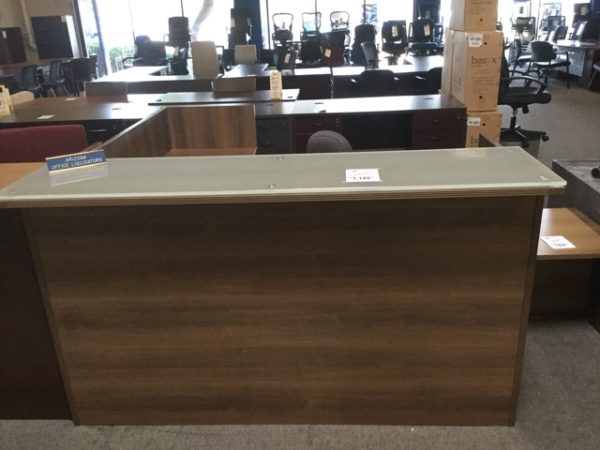 cherryman amber reception desk walnut (1) - Arizona Office Liquidators ...